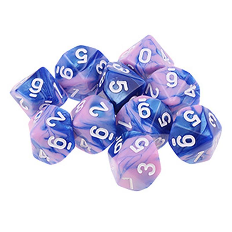 10Pcs/Set 10 Sided D10 Polyhedral Dices Numbers Dials Deskto - TikTok ...