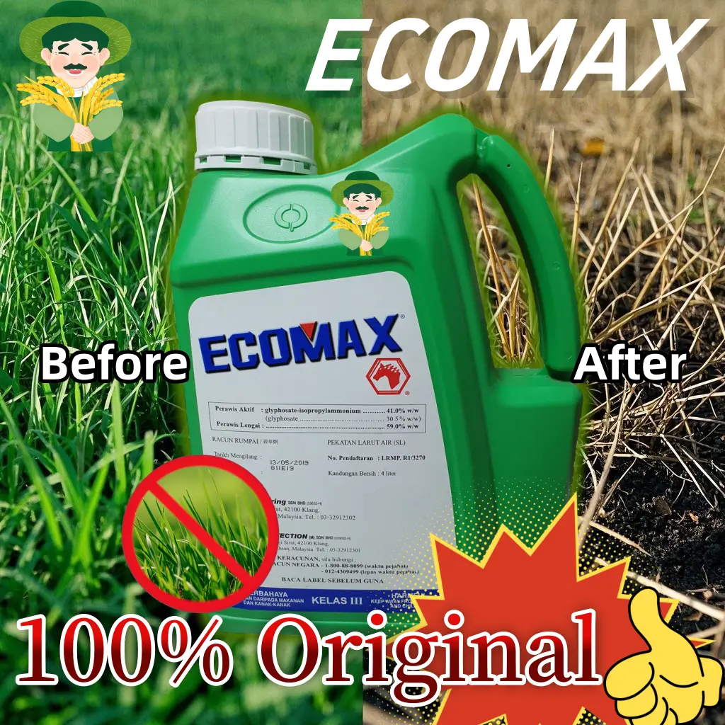Ecomax 4L/20L Glyphosate 41% – Genuine Herbicide, effective for ...