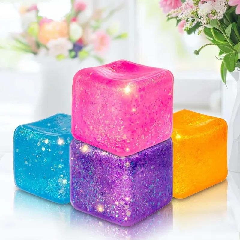 Fashion New Colorful Simulated Tofu Squeeze Toy TPR Ice Cube - TikTok ...