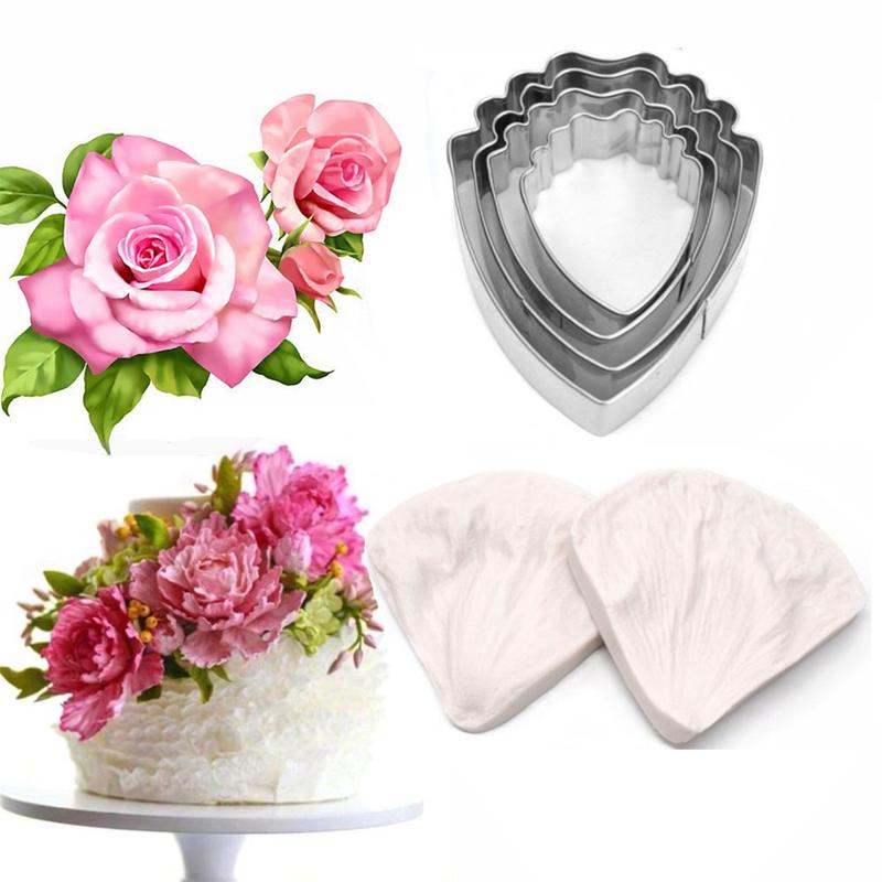 Set Pemotong Peony, Bentuk Kelopak Peony, Acuan Fondant Silikon ...