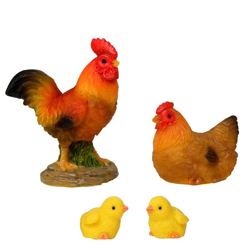New Resin Chicken Doll Ornaments Multicolor DIY Mini Model Desktop ...