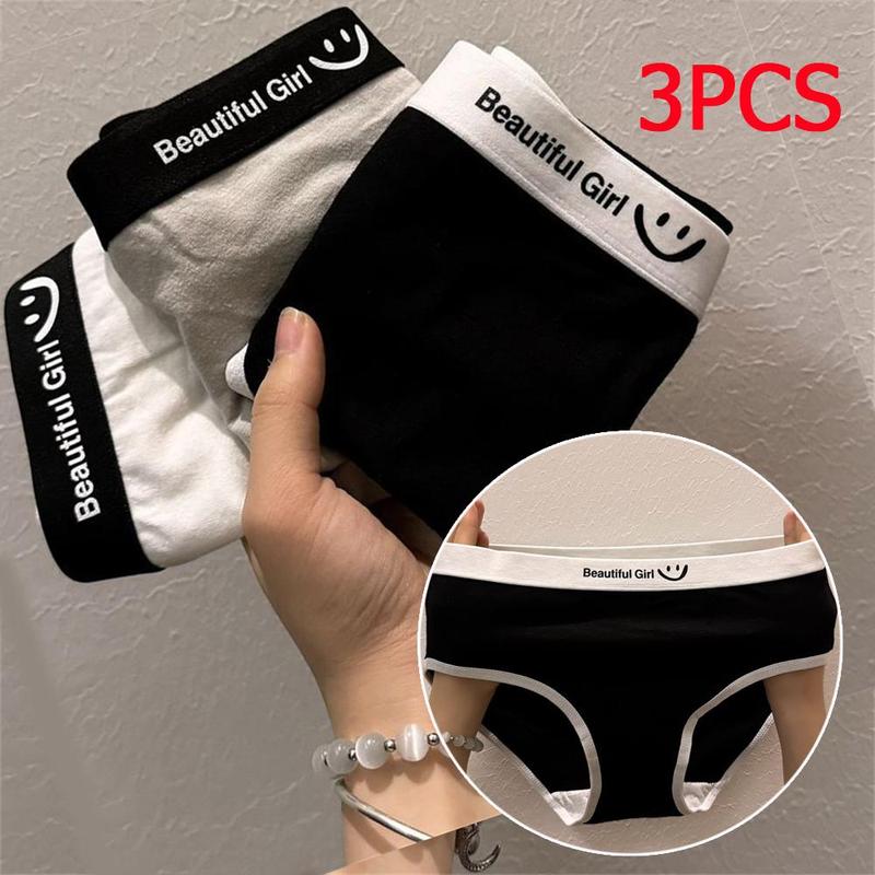3Pcs/set Women Cotton Panties Women Low Rise Briefs Female Solid ...