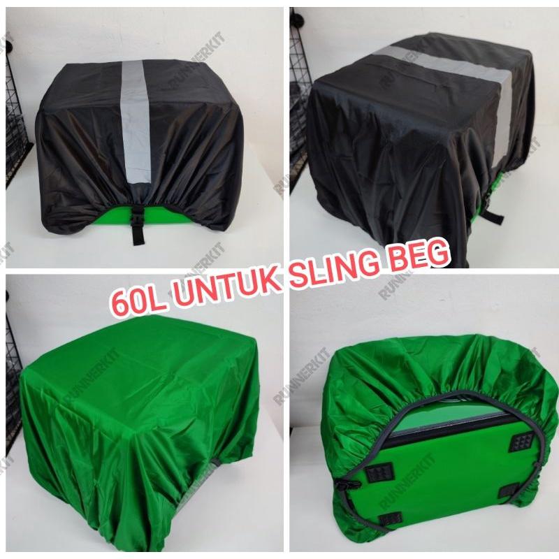 Rain cover size 60L for sling beg 28L - 32L food delivery bag - TikTok Shop Malaysia