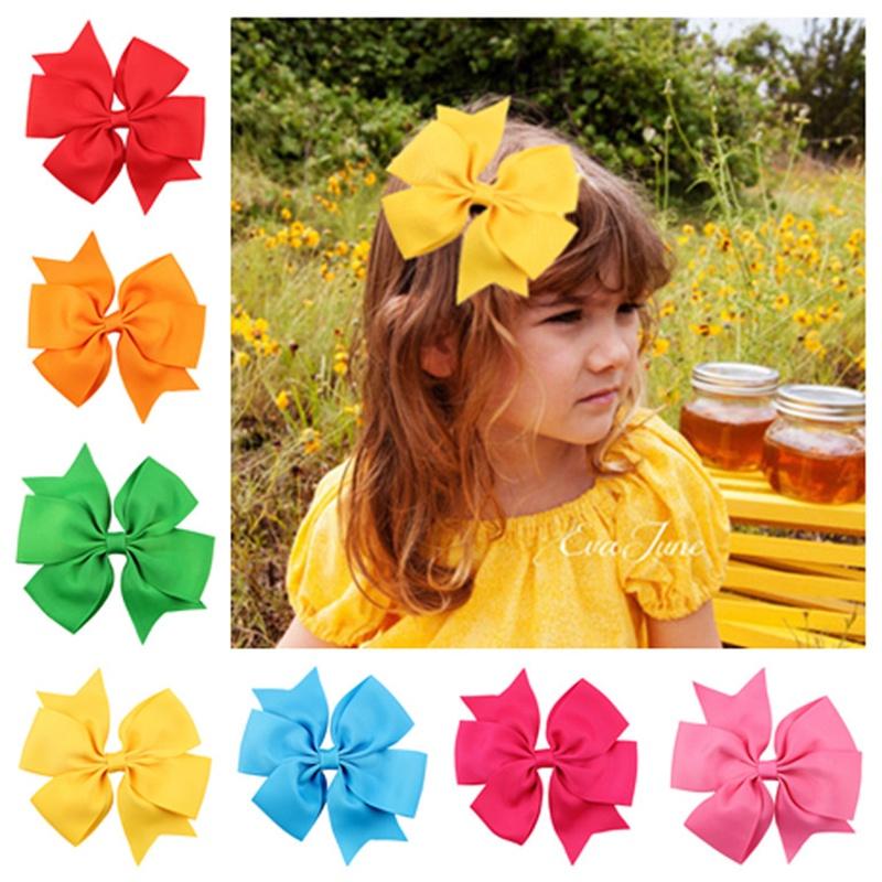 【Fulisa】Pure color ribbed ribbon fishtail bow hairpin hair accessories ...