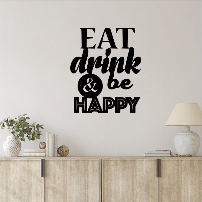 1pc Eat Drink & Be Happy PVC Wall Art Kitchen Decor 3D Plastic - TikTok ...