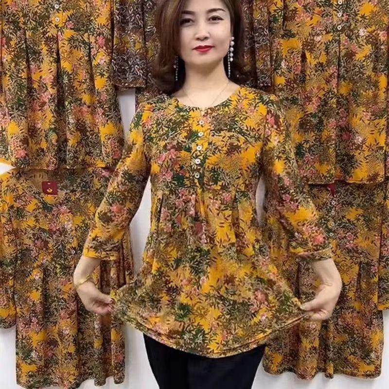 Kemeja Bersaiz Besar, Bahan Sutera Ais, Lengan Tiga Suku, Leher ...