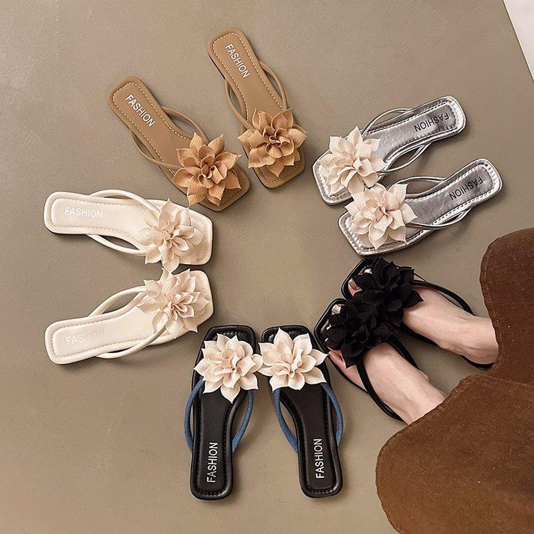 Women's flat sandals Rubber soft sole slip-on toe-lock size35-42 ...