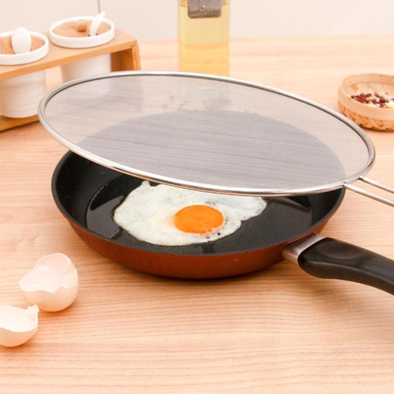 Stainless Steel Grease Splatter Screen For Frying Pan Stops Hot ...
