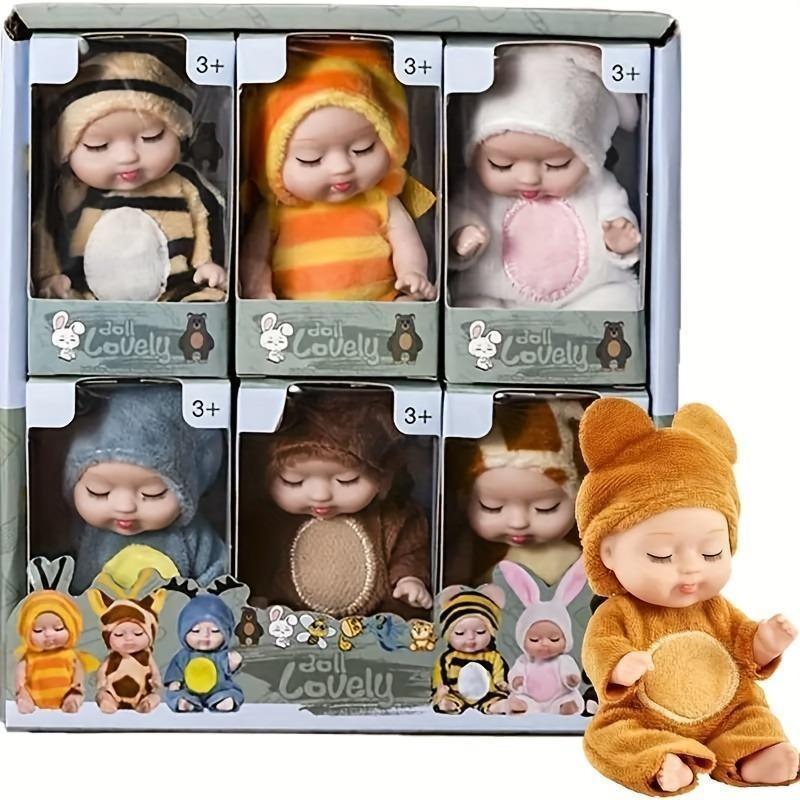 6 Counts/set Mini Animal & Insect Shaped Cute Reborn Doll, Sleepy ...