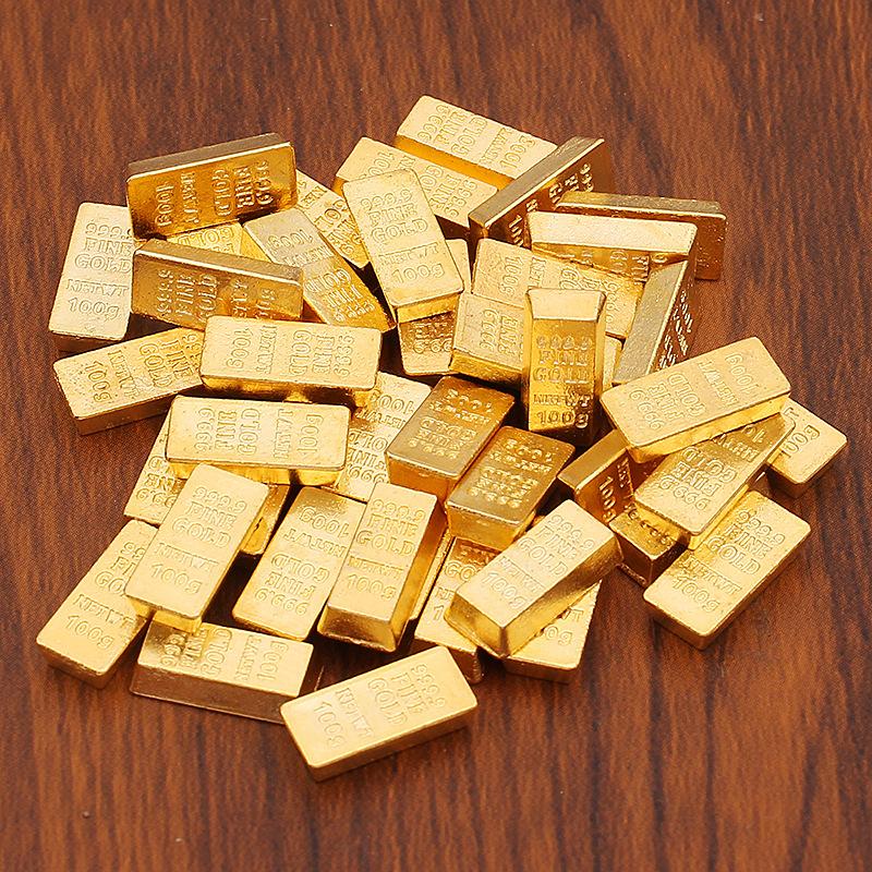 Mini Gold Bar Alloy Solid Small Melon Seed Ingot Small Ornament ...