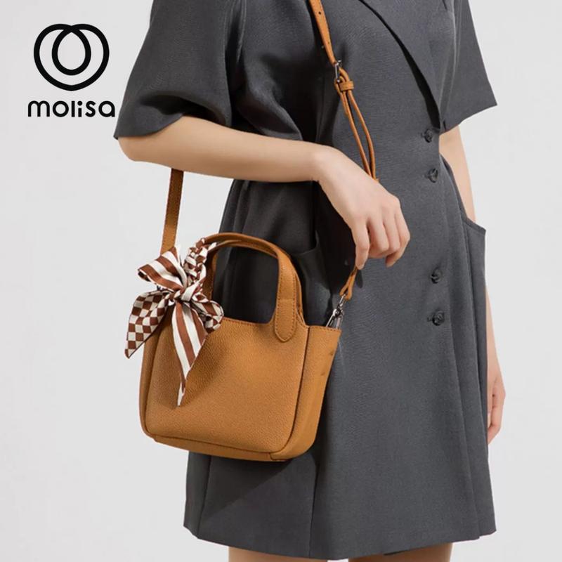 Molisa กระเป๋าถือ กระเป่าสะพายข้าง หนังวัว ขนาดกะทัดรัด พกพาได้ง่าย - TikTok Shop Thailand