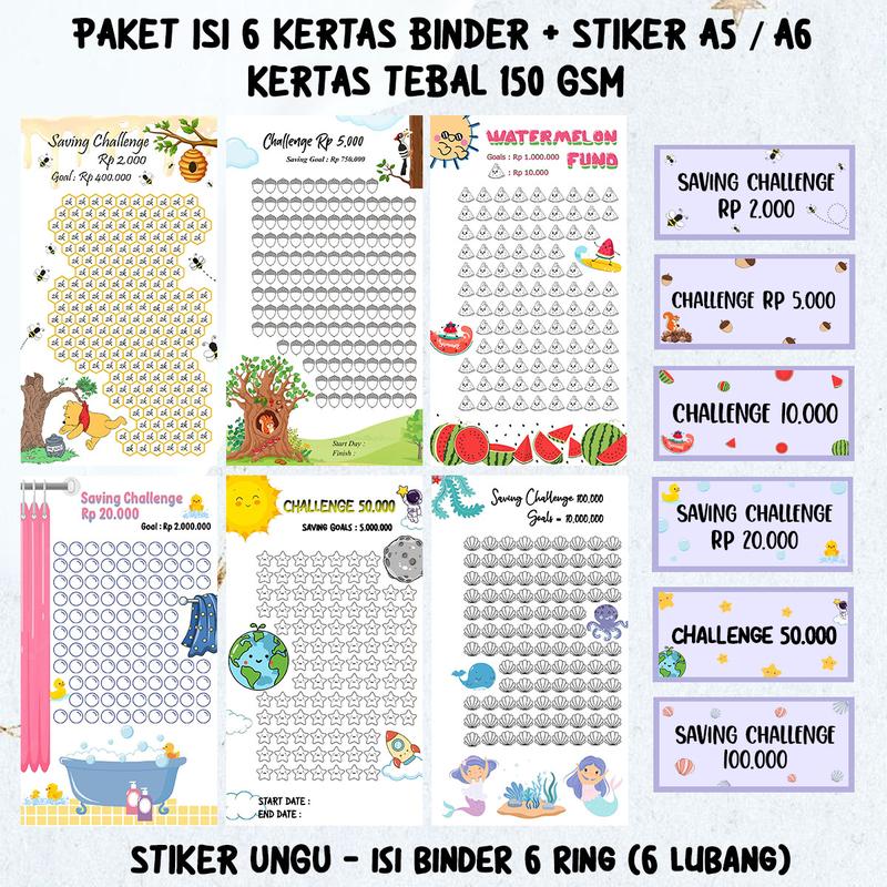 PAKET ISI BINDER TEMPLATE MENABUNG + STIKER - Shop | Tokopedia