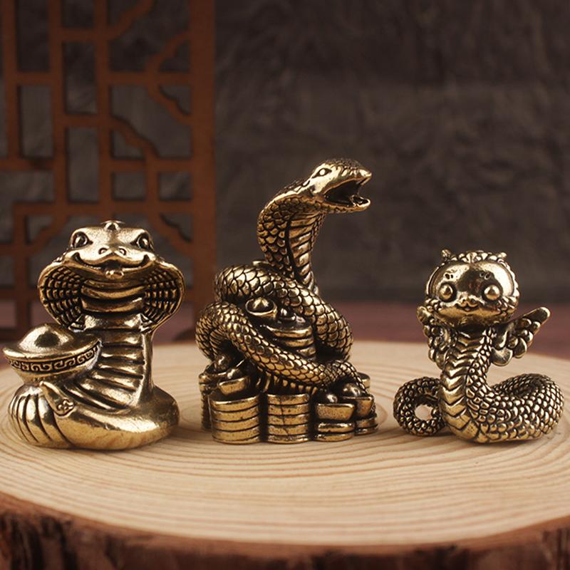 Pure Copper Snake Ornaments Snake Tea Table Antique Small Copper ...