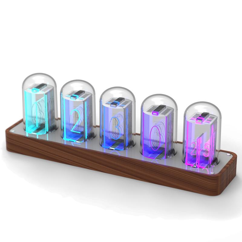 Nixie Tube Clock Walnut Digital Clock USB-Powered LED - TikTok Shop