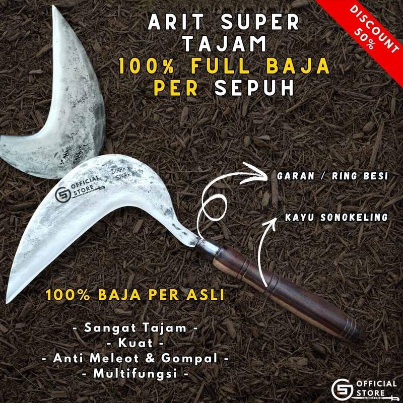 Arit Rumput Dan Padi Super Tajam Terbuat Dari Baja Asli Garut Model ...