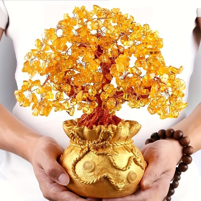 Pokok Wang Resin, dengan Daun Kristal Alamiah, Pesona Kekayaan ...