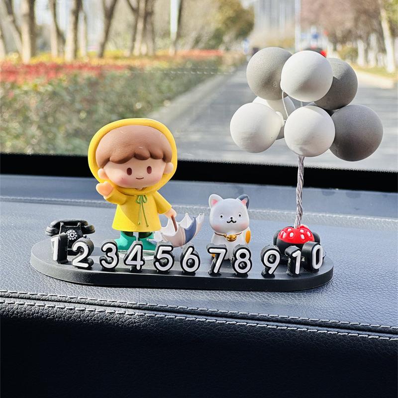 Move license plate umbrella boy cartoon cute phone number plate ...