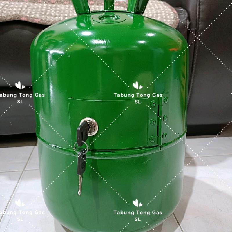 Ready StockTabung Syiling Tong Gas Cat Green Colour Ada Pintu - TikTok ...