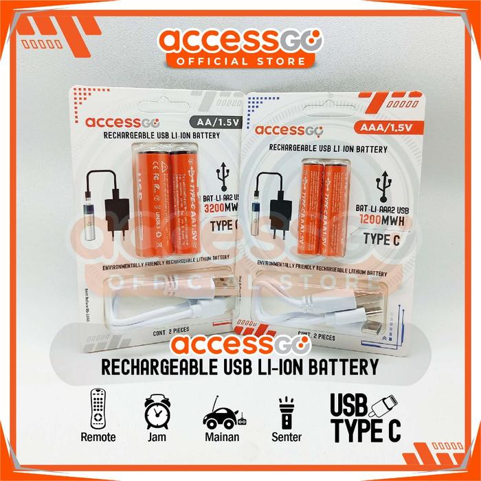 Promo Baterai Cas Isi Ulang 1.5V AA 3200MWH AAA 1200MWH Fast Charging ...