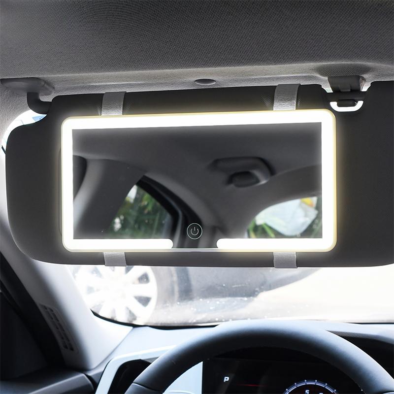 High-definition Mirror Car LED Makeup Mirror Three-speed Adjustable ...