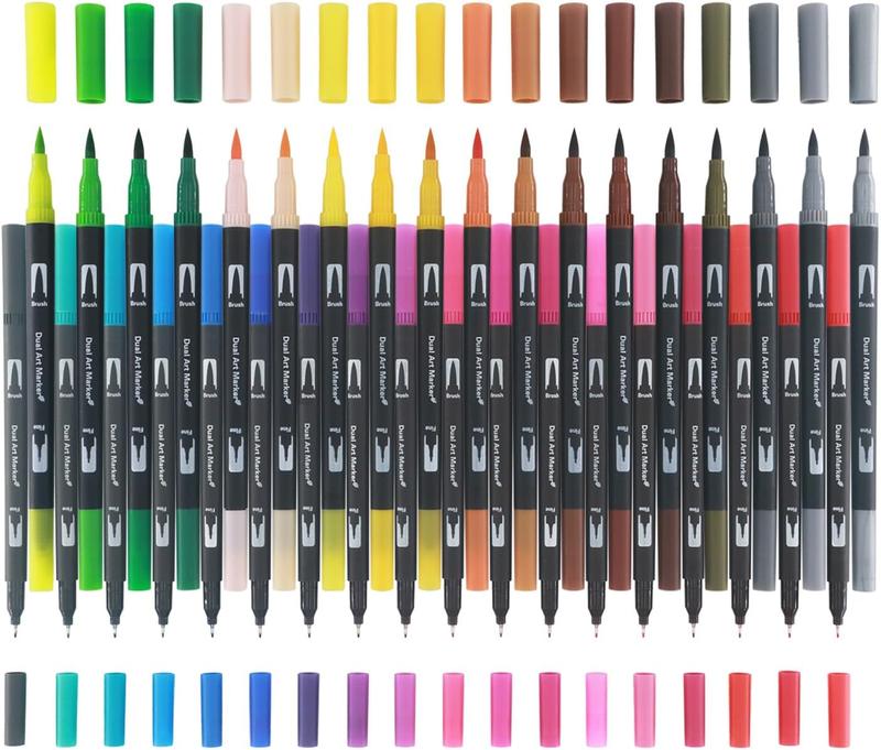 Markers for Adult Coloring Books No Bleeding, Set of 36 Colors ...