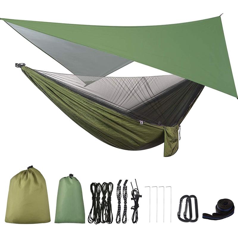 Camping Hammock with Rainfly Tarp and Mosquito Net, Portable - TikTok ...