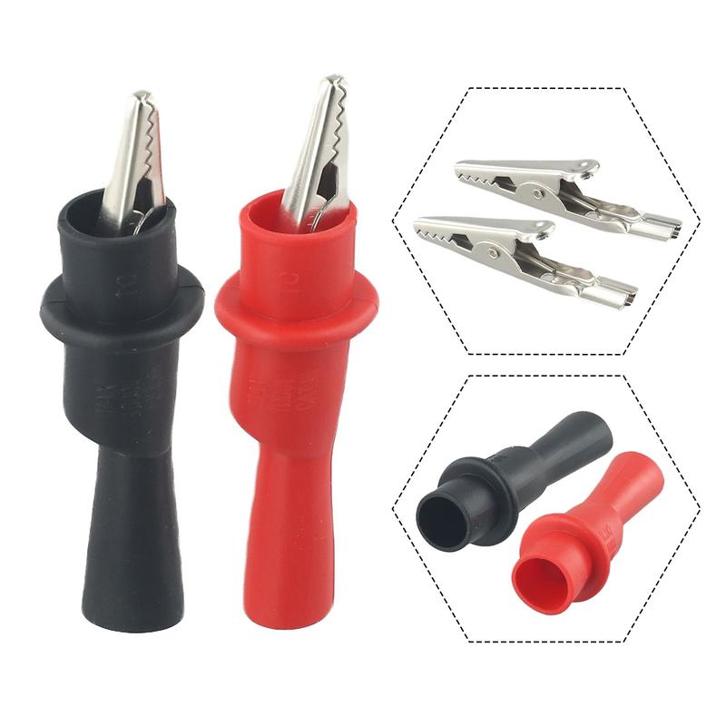 1 Pair Crocodile Test Clip Clamp For Multimeter Tester Probe - TikTok ...