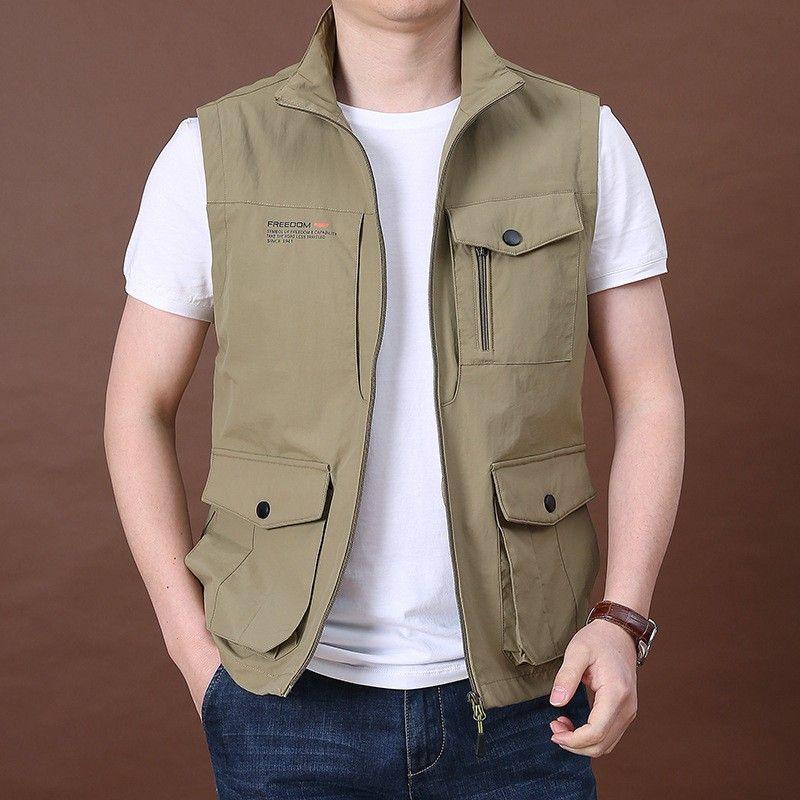 Jaket Rompi Memancing Mendaki Gunung Luar, Untuk Lelaki, Pakaian ...
