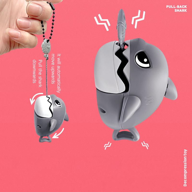 Cartoon Cute Stay Wire Bites Teeth Shark Keychain Creative Pull ...