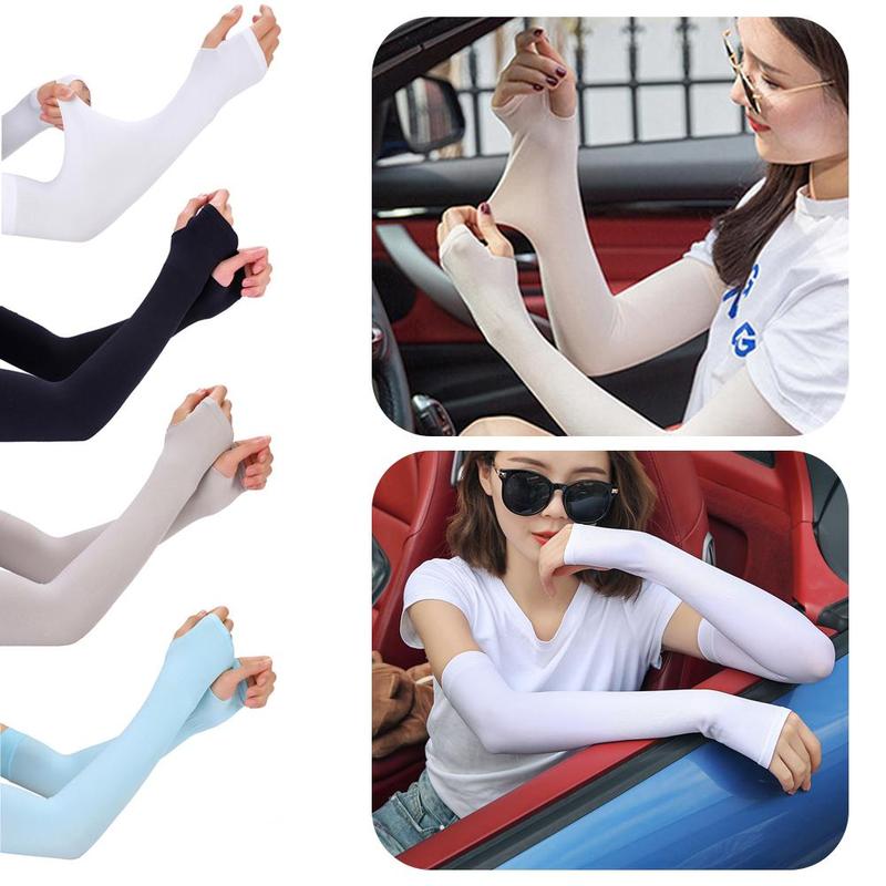 1 Pair Cycling UV Protection Ice Silk Arm Sleeves Cover With - TikTok ...