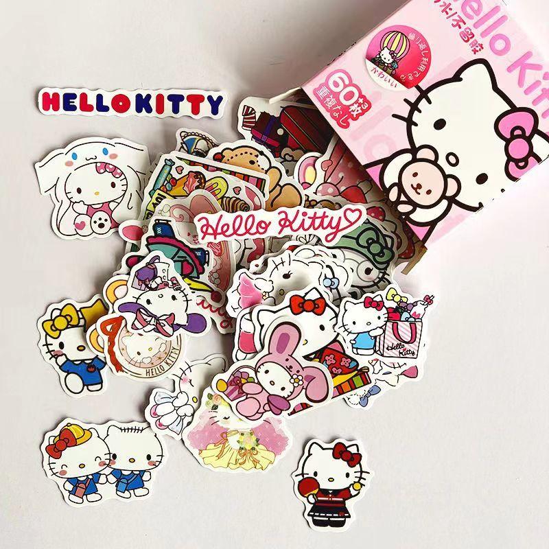 Sanrio Hello Kitty Cat Gift Box Stickers - Cute Cartoon Decorative ...