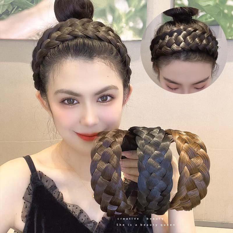 1 PCS New Wide-brimmed Wig Braid Headband Thickened Wide Braid - TikTok ...