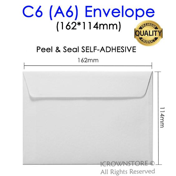 C6 A6 Envelope (500pcs/box) Paper Envelopes 162*114mm (100gsm) - TikTok ...