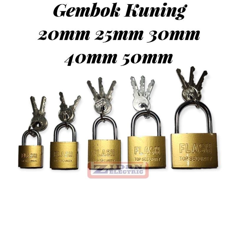 Gembok Kuning 20mm 25mm 30mm 40mm 50mm / Gembok Koper / Gembok - Shop ...