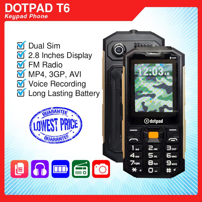 Dotpad T6 Dual Sim 2.8" Basic Phone Keypad Phone Military Phone ...