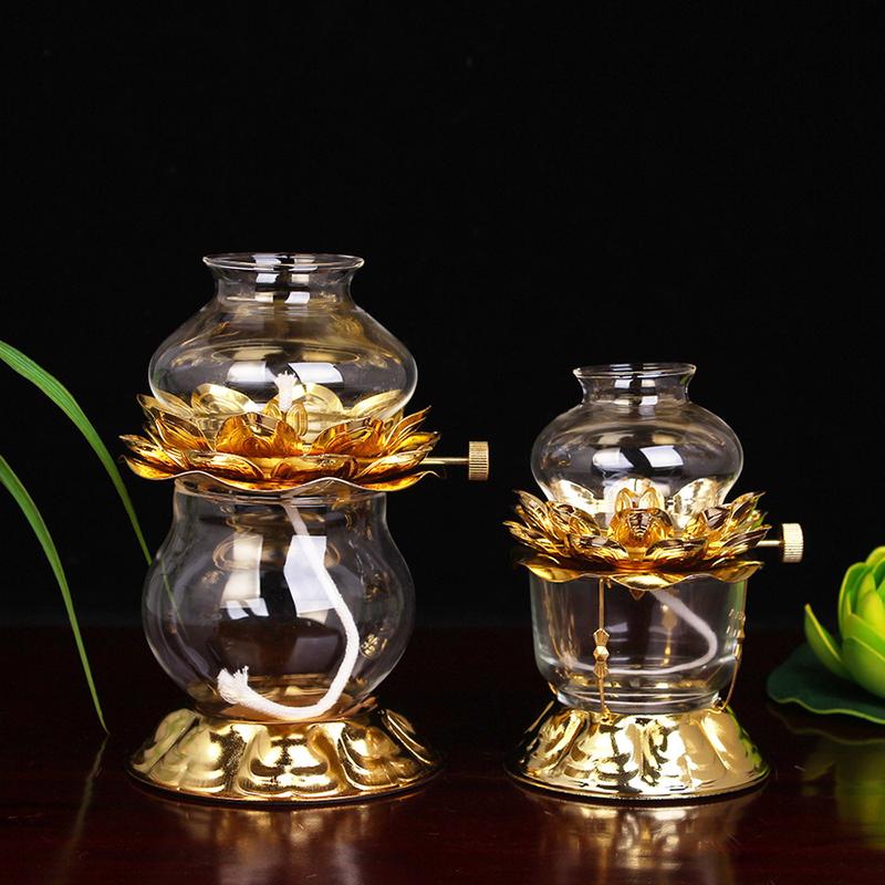 Alloy Lotus Butter Lamp for Meditation Altar Long-lasting Illumination ...