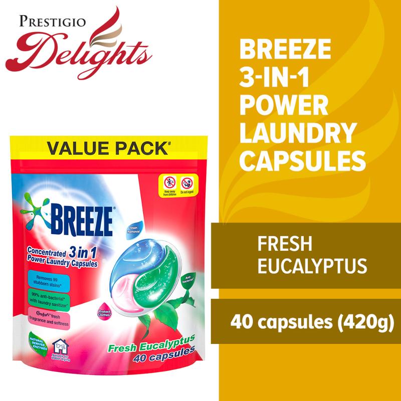 Breeze 3 in 1 Power Laundry Capsules 40s (420g) - TikTok Shop Singapore