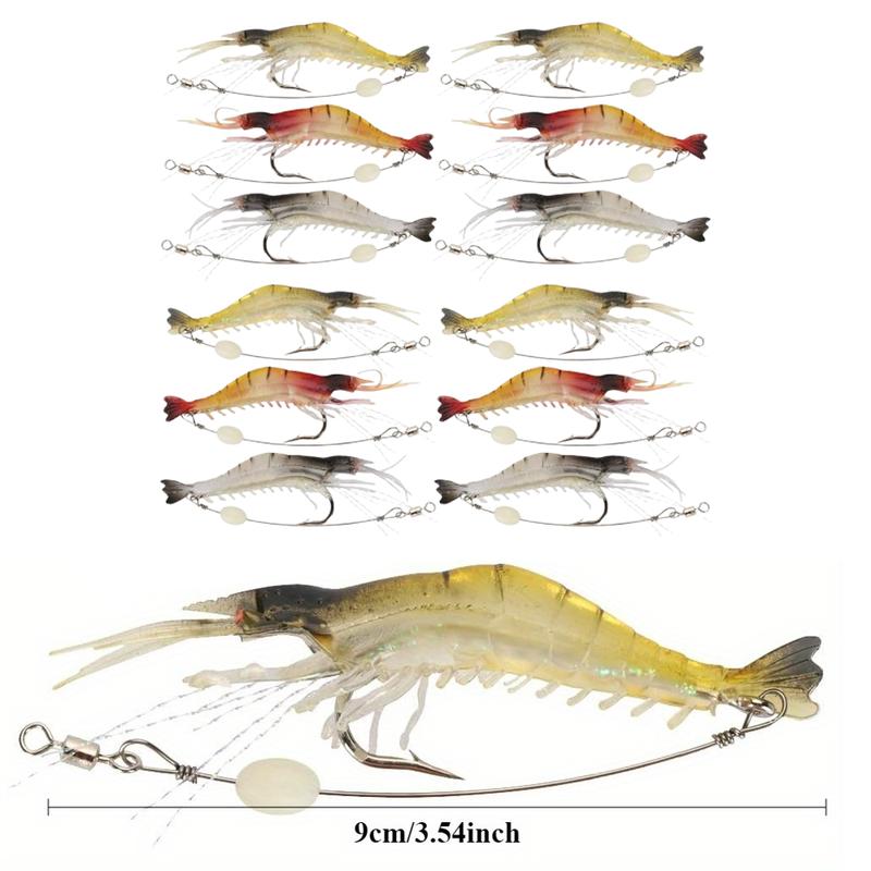 12Pcs Realistic Soft Shrimp Lures Set,Soft Lures with Luminous - TikTok ...