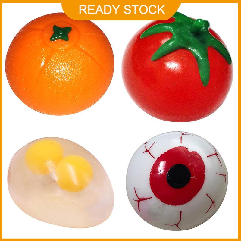 TERN-Bola getah dengan bentuk mata tomato, oren, penghilang tekanan ...