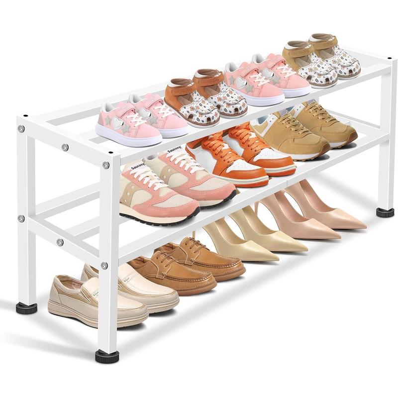 Heavy Duty Rack for Entryway, Stackable Small Organizer Holds 12 Pairs ...