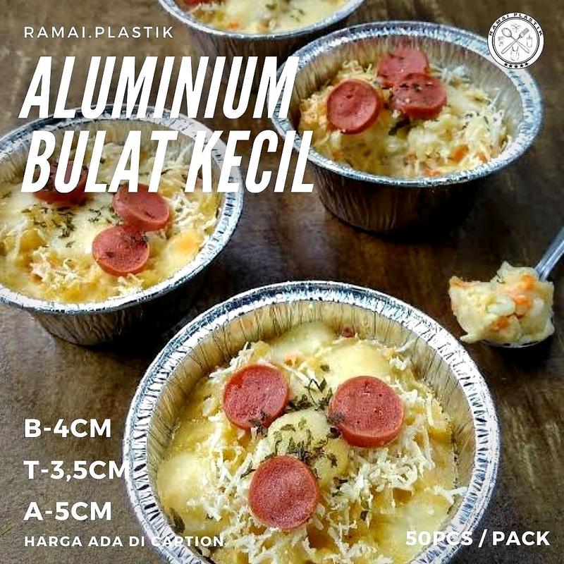 Aluminium foil bulat kecil isi 50pcs tanpa tutup - Shop | Tokopedia
