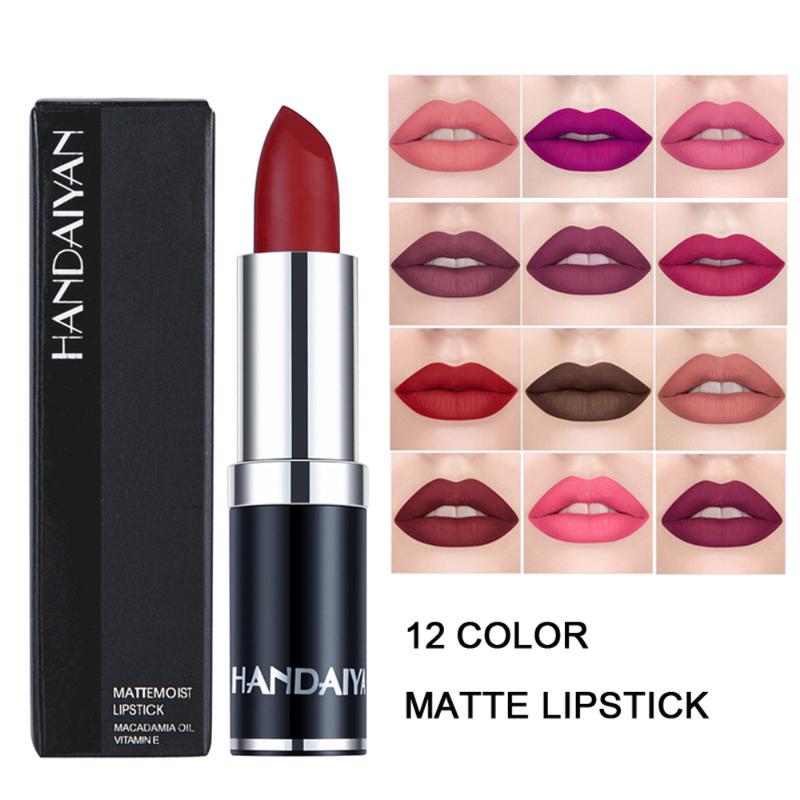 HANDAIYAN-gincu profesional Pusam, 12 warna, solek, bibir, kalis air ...