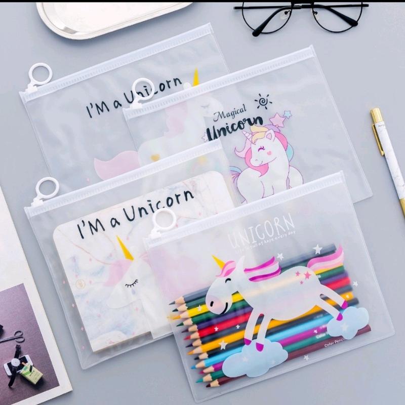 Pouch Tempat Pensil Pulpen Kosmetik Serbaguna Transparan Zip Lock ...