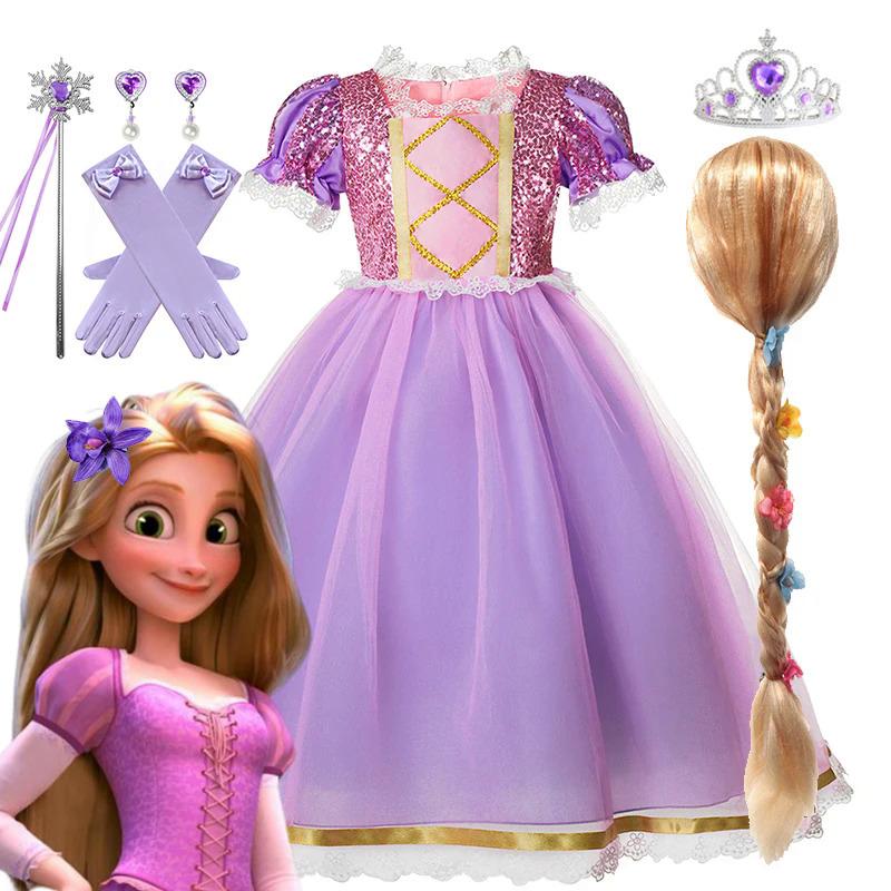 Tangled Magic Hair Princess Rapunzel for Girls Costume Kid Cosplay ...