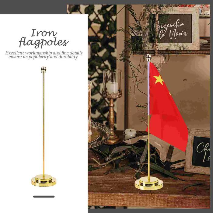 Promo Tiang Bendera Meja Stand Tiang Bendera Desktop Flag Pole Metal ...