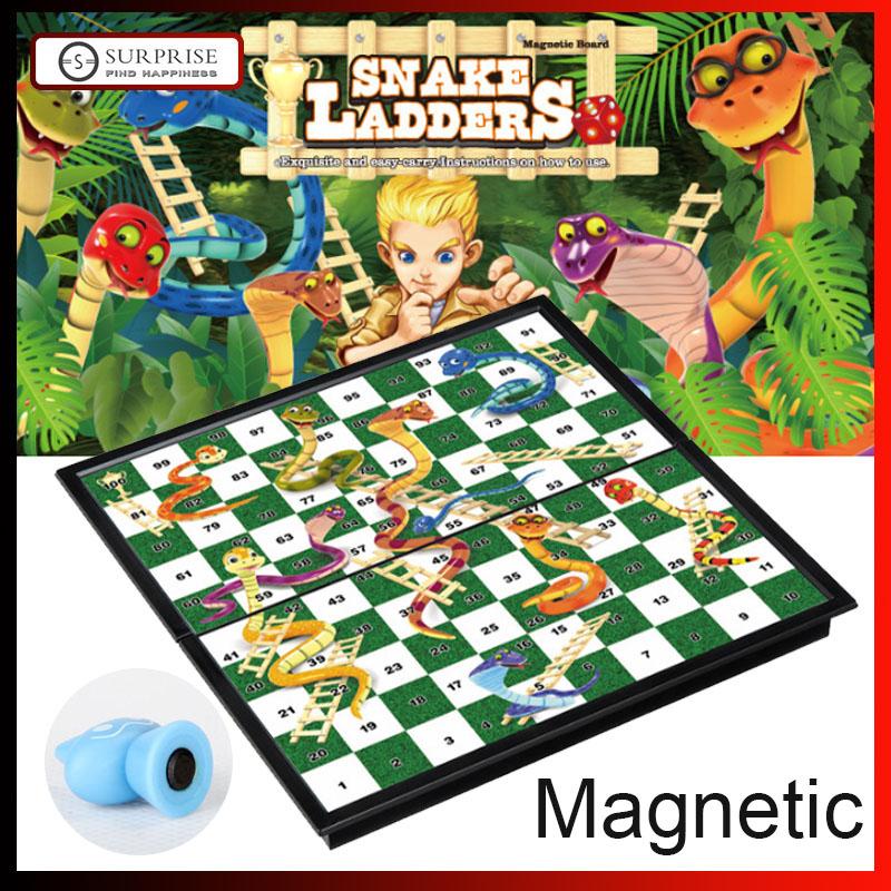 Foldable Chessboard Magnetic Snake And Ladder Chess Board Game - TikTok ...