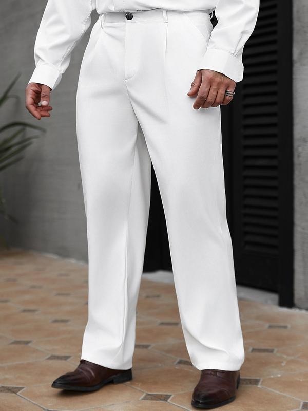 Men's Solid Color Straight Leg Pants, Regular Fit Casual Comfy - TikTok ...