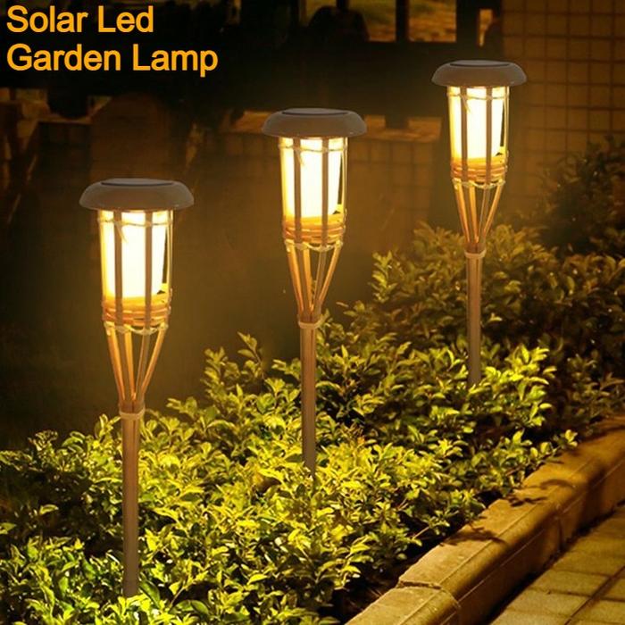 Jual Lampu Hias Taman Obor Led / Lampu Tancap Taman Bambu Solar Tenaga ...