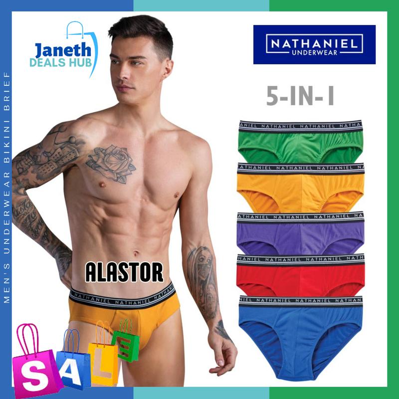 Nathaniel Underwear Men's 5-in-1 Multicolor Bikini Brief Menswear - TikTok Shop Philippines