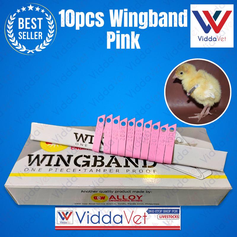 Viddavet 10pcs Wingband Pink for animals Colorful Bands for Bird ...